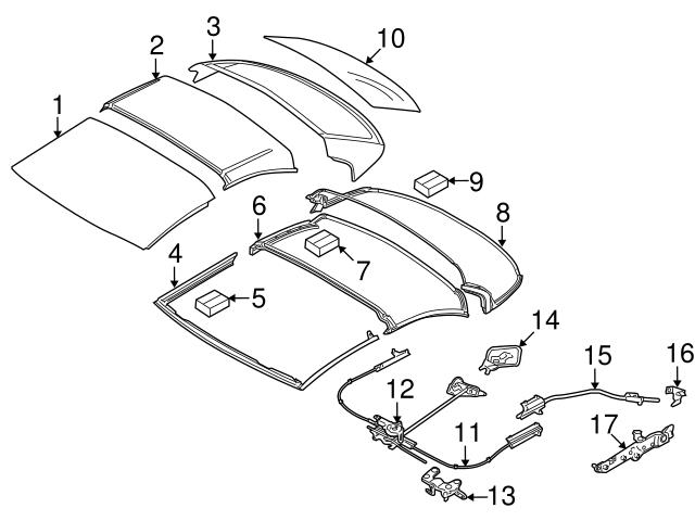 Genuine BMW 54377415365 Convertible Top Seal; Center - BMW | 54377906191