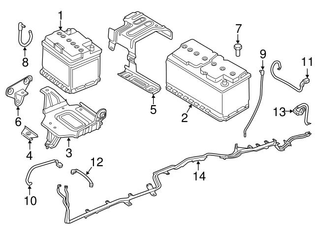 Genuine BMW 61118796559 Battery Cable; Front - BMW