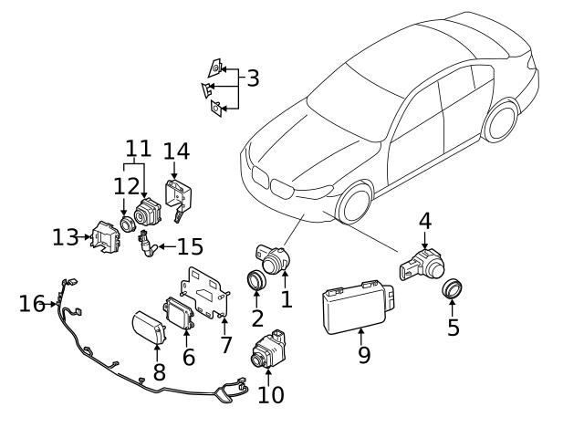 Genuine BMW 61128707292 Parking Aid System Wiring Harness - BMW