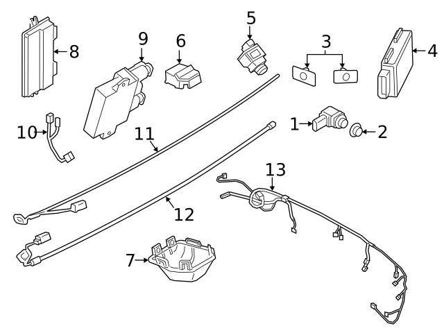 Genuine BMW 61128795111 Parking Aid System Wiring Harness; Rear - BMW