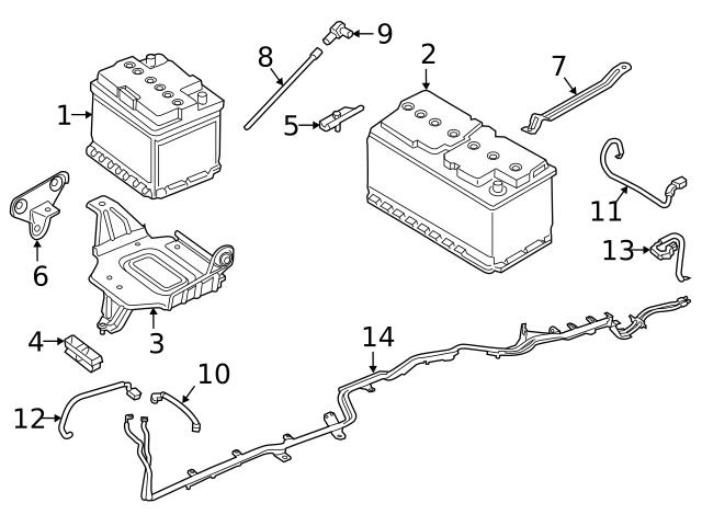 Genuine BMW 61128795485 Positive Battery Junction Block Cable; Rear ...