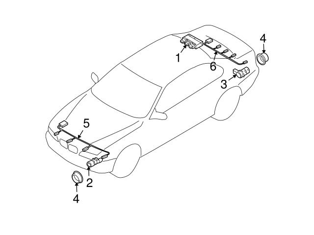 Genuine BMW 61129122274 Parking Aid System Wiring Harness; Front - BMW