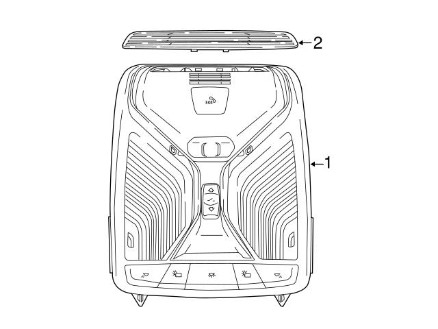 Genuine BMW 61315A0F647 Overhead Console; Upper - BMW | 61317910991 ...