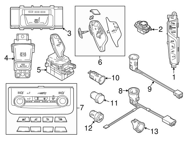 Genuine BMW 61319109311 Electronic Parking Brake Control Switch - BMW ...
