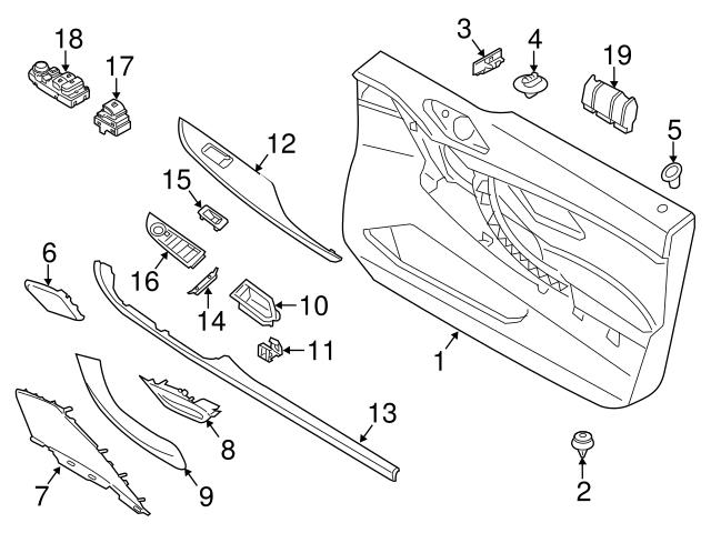 Genuine BMW 61319218481 Power Window Switch; Left - BMW