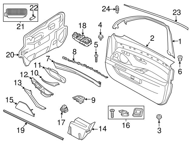 Genuine BMW 61319241956 Power Window Switch; Left, Left Rear, Front ...