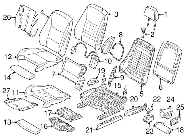 Genuine BMW 61319382428 Power Seat Switch; Right - BMW