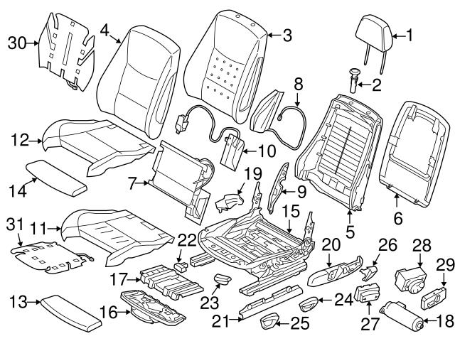 Genuine BMW 61319382440 Power Seat Switch; Front Right Right - BMW