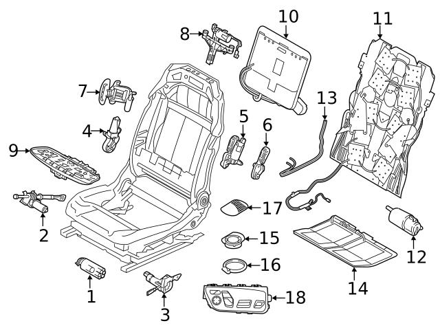 Genuine BMW 61319384917 Seat Switch Panel; Left - BMW