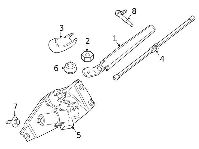 Genuine BMW 61627423866 Back Glass Wiper Arm; Rear - BMW