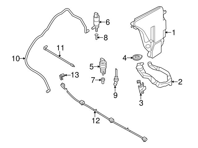 Genuine BMW 61667238441 Windshield Washer Hose; Front - BMW