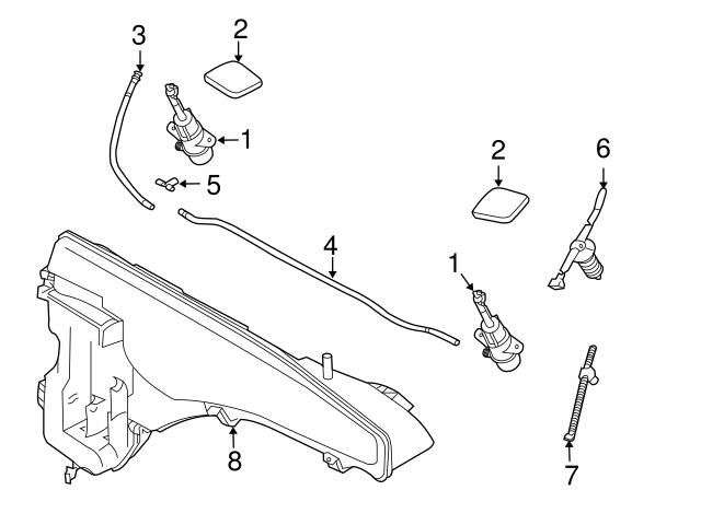 Genuine BMW 61667267805 Headlight Washer Hose; Front Right - BMW