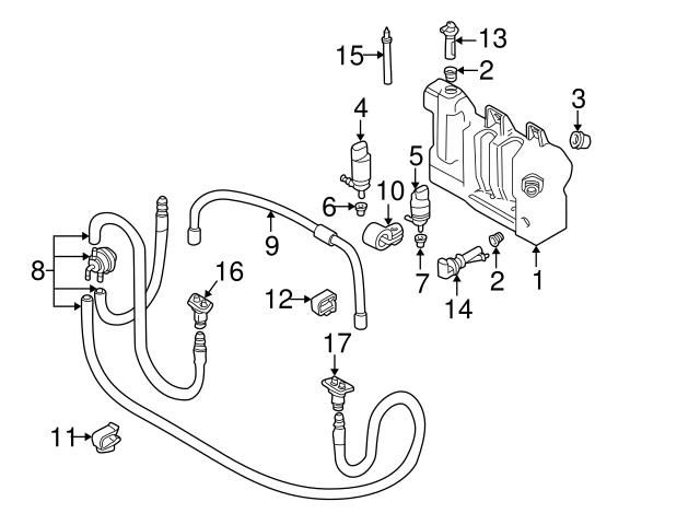 Genuine BMW 61677033036 Headlight Washer Hose; Lower - BMW