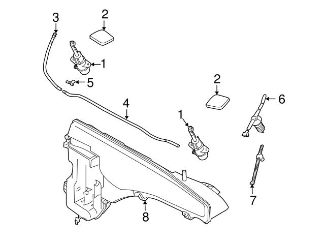Genuine BMW 61677162589 Headlight Washer Hose; Right - BMW