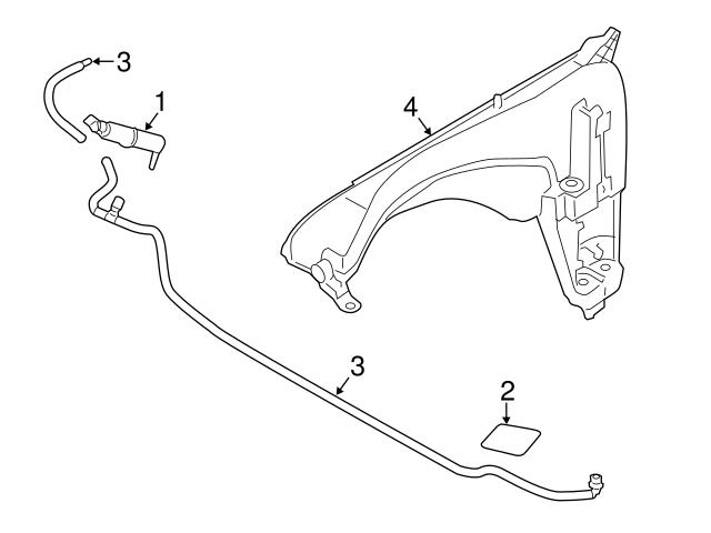 Genuine BMW 61677357001 Headlight Washer Nozzle; Left - BMW