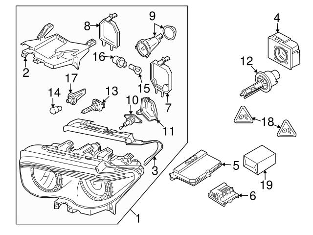 Genuine BMW 63117162089 Headlight Bracket; Left - BMW
