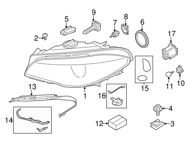 Genuine BMW 63117204272 Headlight Cover/Door; Left Rear, Right Rear - BMW