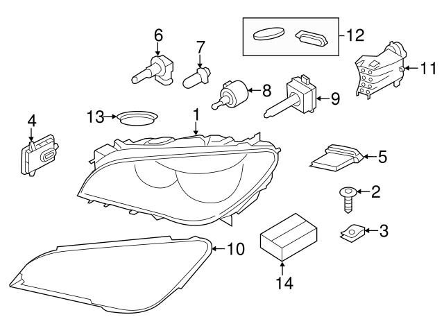 Genuine BMW 63117225299 Headlight Cover/Door; Left Upper - BMW