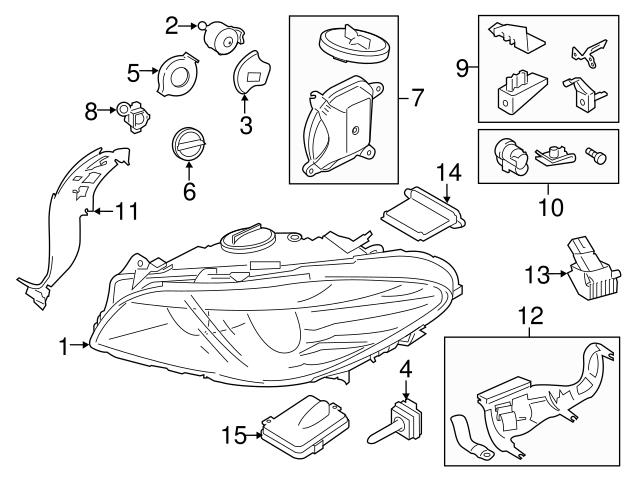 Genuine BMW 63117349296 Headlight Bracket; Right - BMW