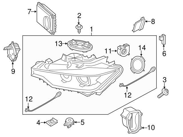 Genuine BMW 63117379920 Cornering Lamp Assembly; Left, Right - BMW