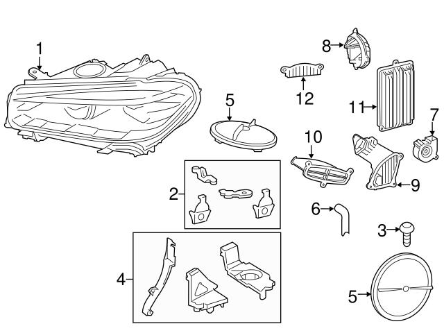 Genuine BMW 63117395524 Headlight Mounting Kit; Right - BMW ...
