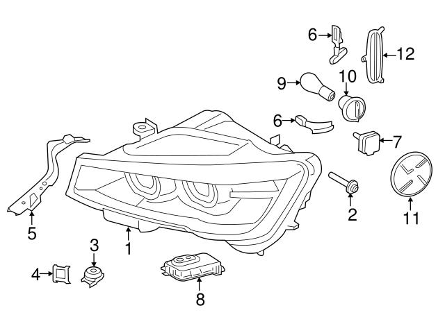 Genuine BMW 63117401167 Headlight Bracket; Left, Right - BMW