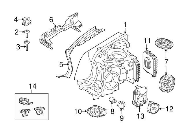 Genuine BMW 63117410733 Headlight Gasket; Left - BMW