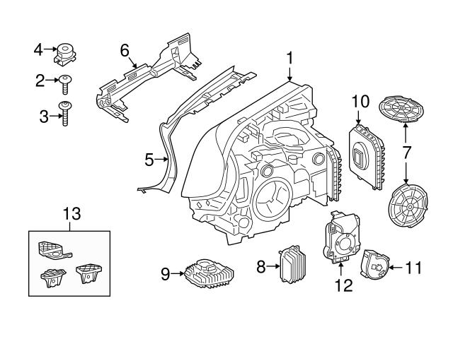 Genuine BMW 63117410734 Headlight Gasket; Right - BMW