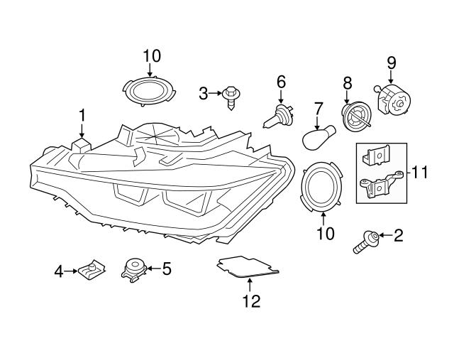 Genuine BMW 63117419598 Headlight Bracket; Right, Left - BMW