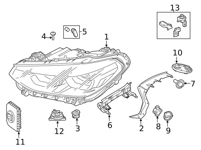 Genuine BMW 63117466102 Headlight Bulb, Standard; Left, Right - BMW