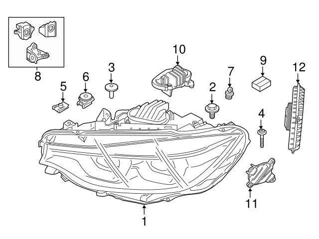 Genuine BMW 63117478156 Headlight; LED Technology; Right - BMW
