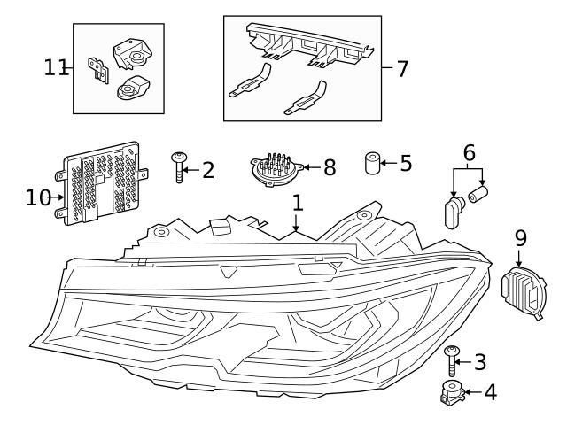 Genuine BMW 63118496141 Headlight Bracket; Left - BMW