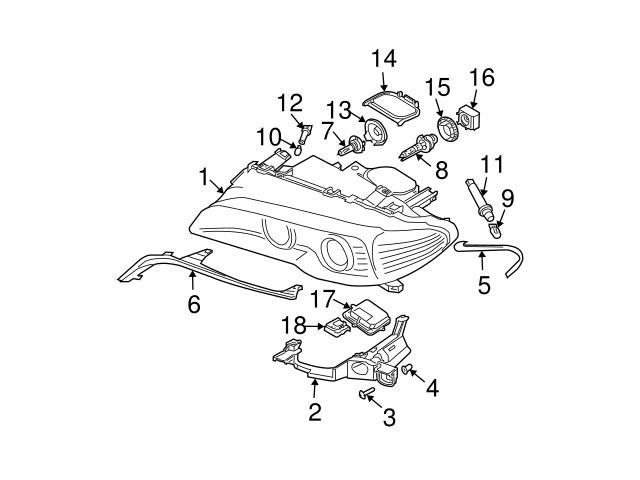 Genuine BMW 63126934752 Headlight Molding; Right - BMW