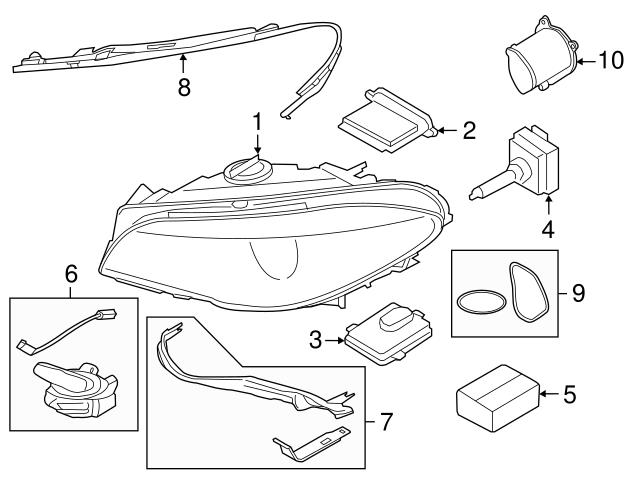 Genuine BMW 63127262735 Headlight Bracket; Right - BMW