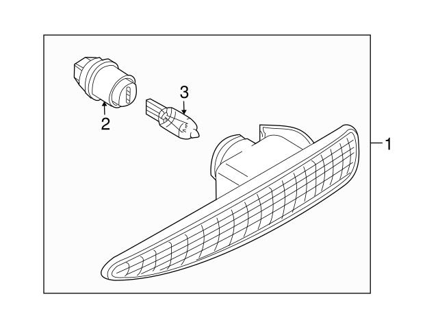Genuine BMW 63137164755 Turn Signal / Side Marker Light Assembly; Left ...