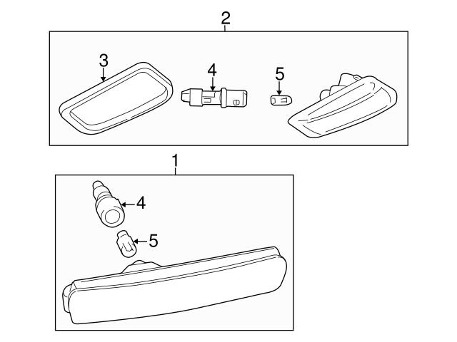 Genuine BMW 63138389536 Turn Signal / Side Marker Light Assembly; Right ...