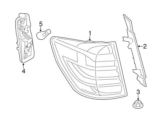 Genuine BMW 63217263604 Tail Light Cover; Right - BMW