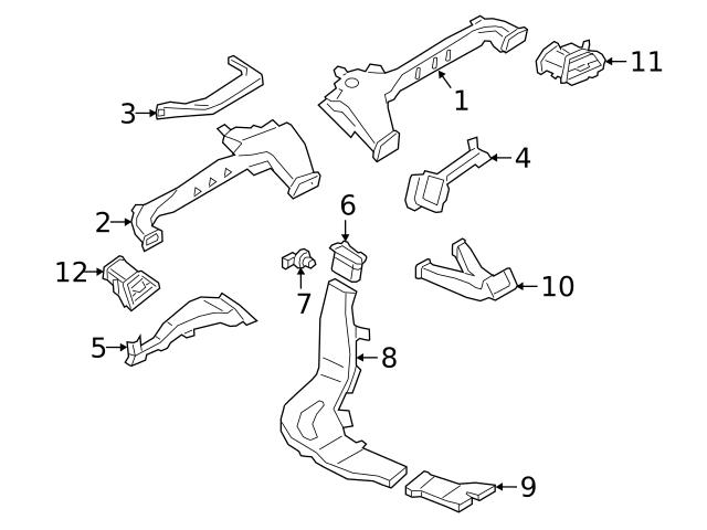 Genuine BMW 64226848617 Dashboard Air Vent; Left Outer - BMW