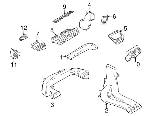 Genuine BMW 64226943012 Dashboard Air Vent; Right - BMW
