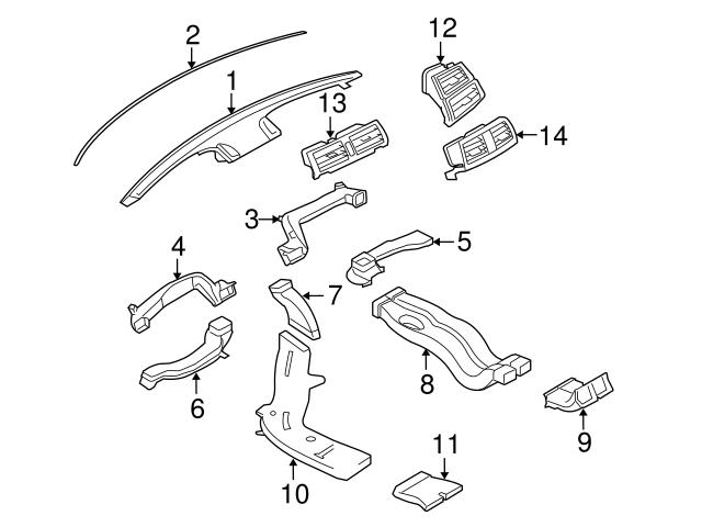 Genuine BMW 64226958748 Dashboard Air Vent; Rear - BMW