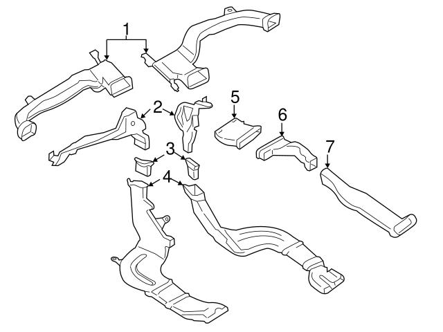 Genuine BMW 64227302853 Instrument Panel Air Duct; Rear Left - BMW