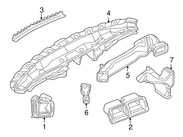 Genuine BMW 64228361897 Dashboard Air Vent; Left Outer - BMW