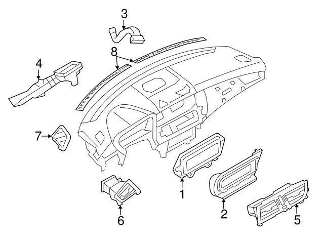 Genuine BMW 64229129232 Dashboard Air Vent; Right Outer - BMW