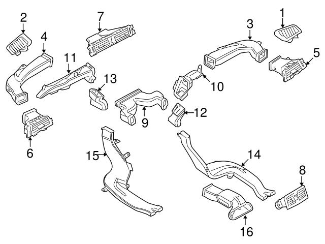 Genuine BMW 64229130463 Dashboard Air Vent; Front Center - BMW ...