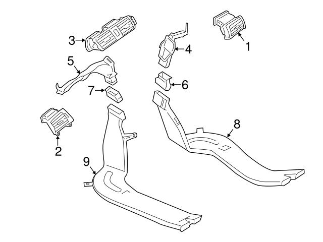 Genuine BMW 64229217441 Dashboard Air Vent; Left Outer - BMW