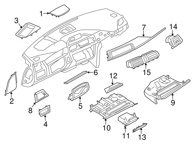 Genuine BMW 64229218549 Dashboard Air Vent; Left Outer - BMW