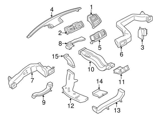 Genuine BMW 64229252346 Dashboard Air Vent; Right Lower - BMW