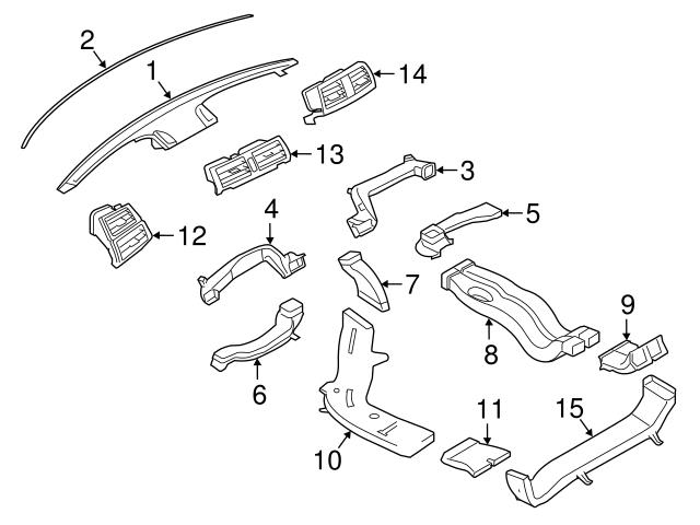 Genuine BMW 64229252650 Dashboard Air Vent; Right Outer - BMW