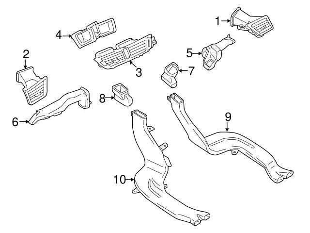 Genuine BMW 64229258362 Dashboard Air Vent; Left Outer - BMW