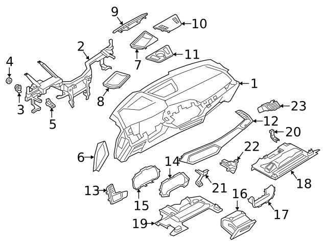 Genuine BMW 64229399467 Dashboard Air Vent; Left Outer - BMW